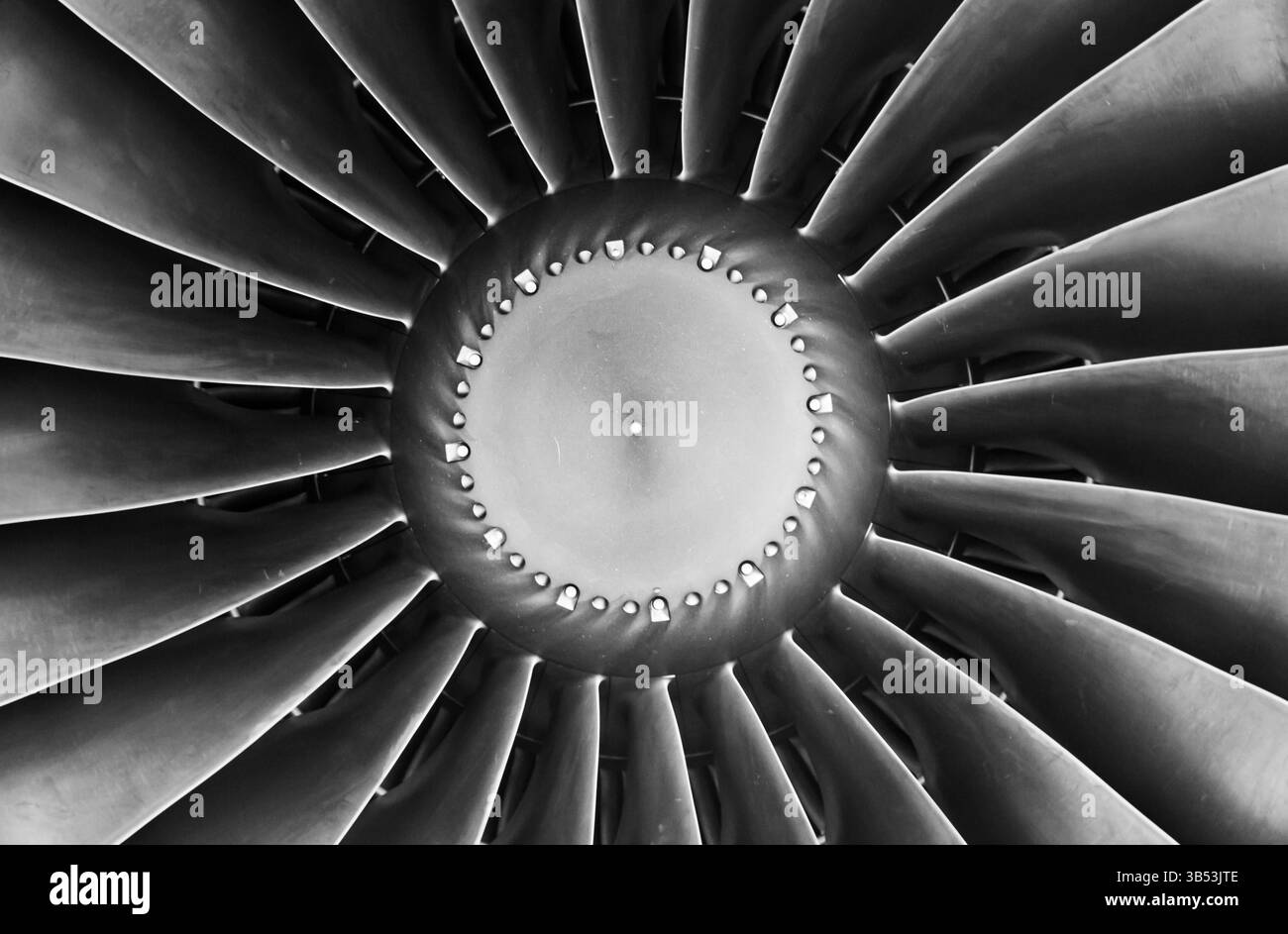 Airplane turbine with blades in a circle, close-up Stock Photo - Alamy
