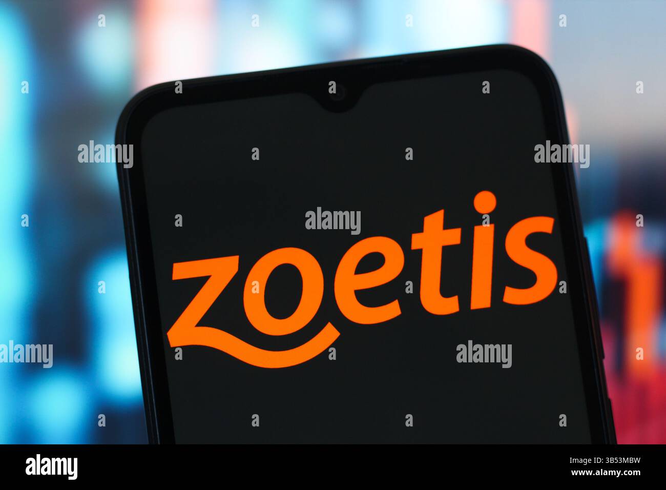 In this photo illustration, the Zoetis logo is seen displayed on a ...