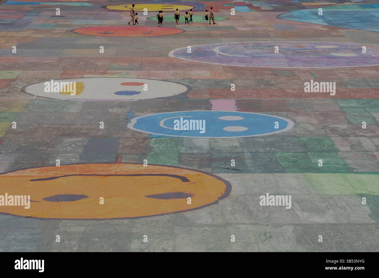 An Ariel view of the canvas painting by Kanyeyachukwu Tagbo-Okeke, a 15 ...