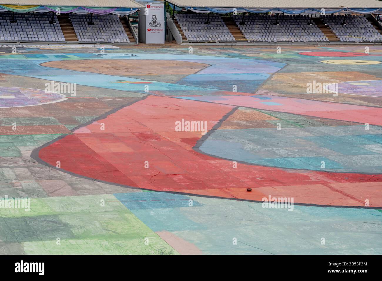 An Ariel view of the canvas painting by Kanyeyachukwu Tagbo-Okeke, a 15 ...