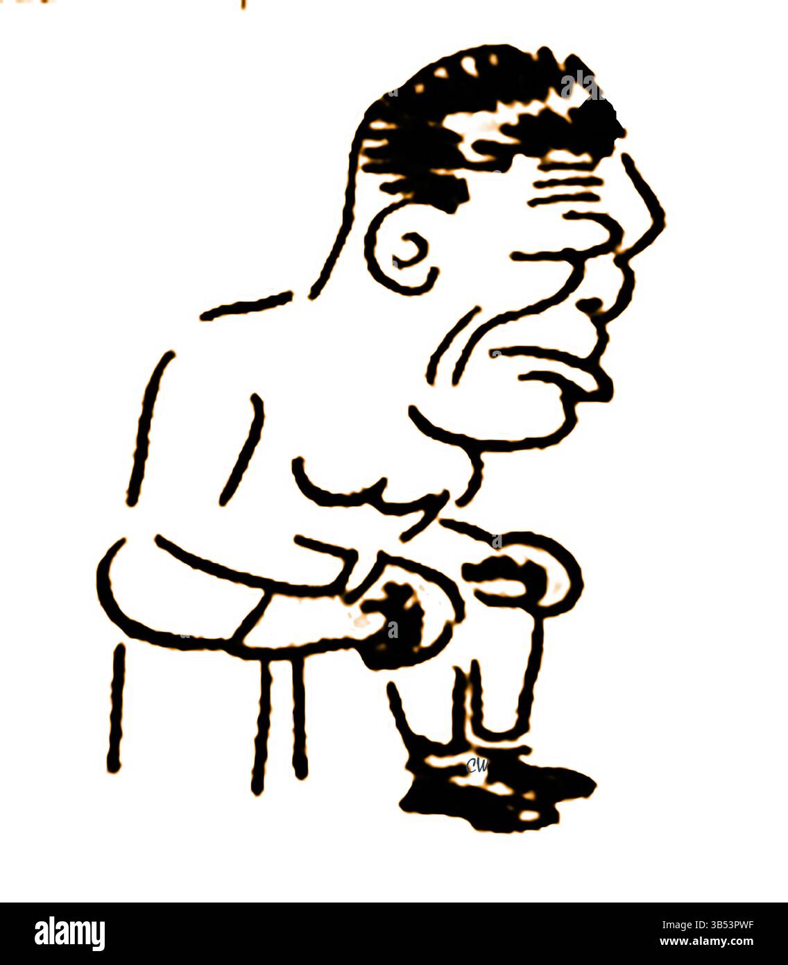 A 1950's British cartoon caricature by Tom Webster - Boxer, Joe Beckett ...