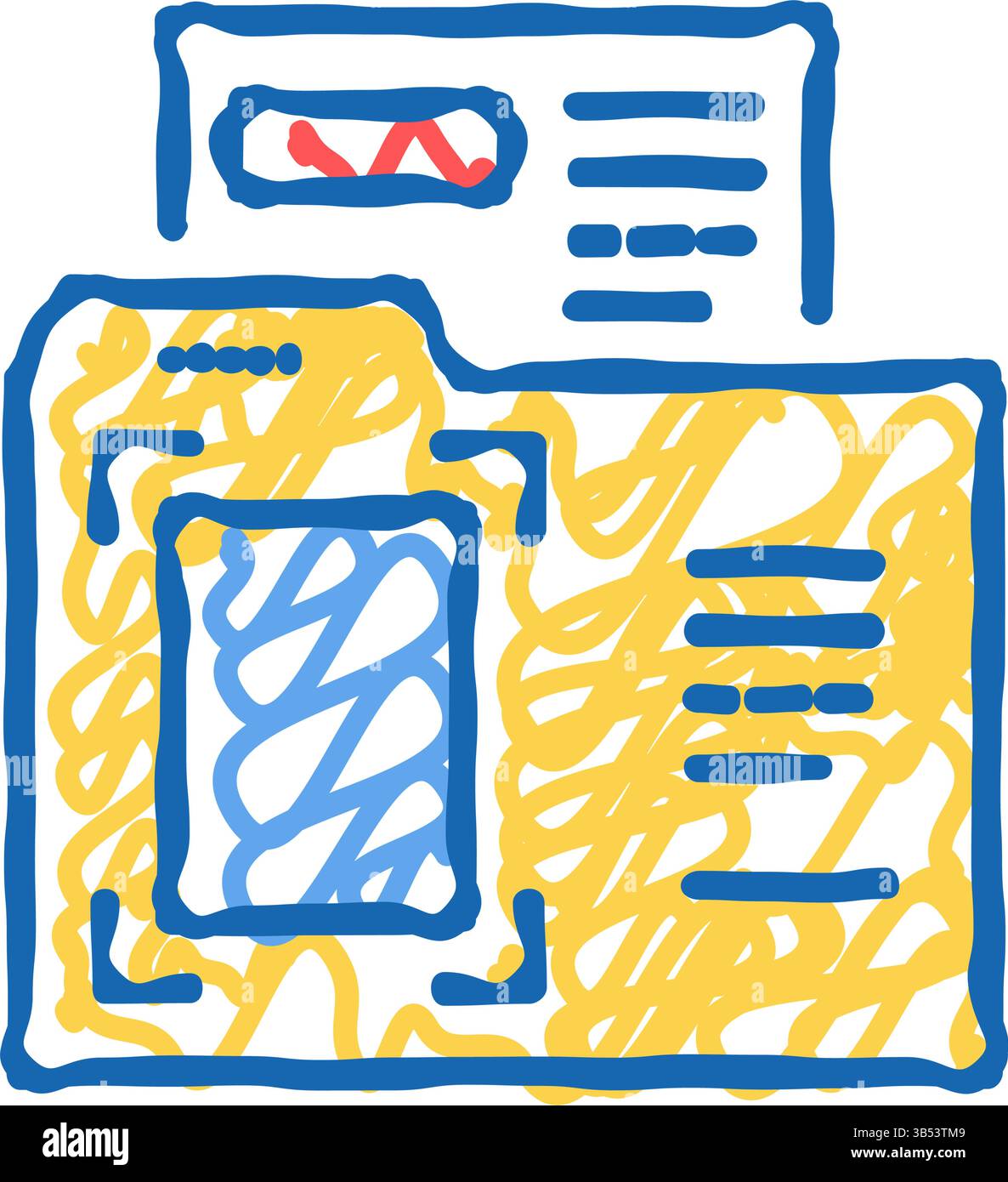 document in folder icon doodle illustration Stock Vector Image & Art ...