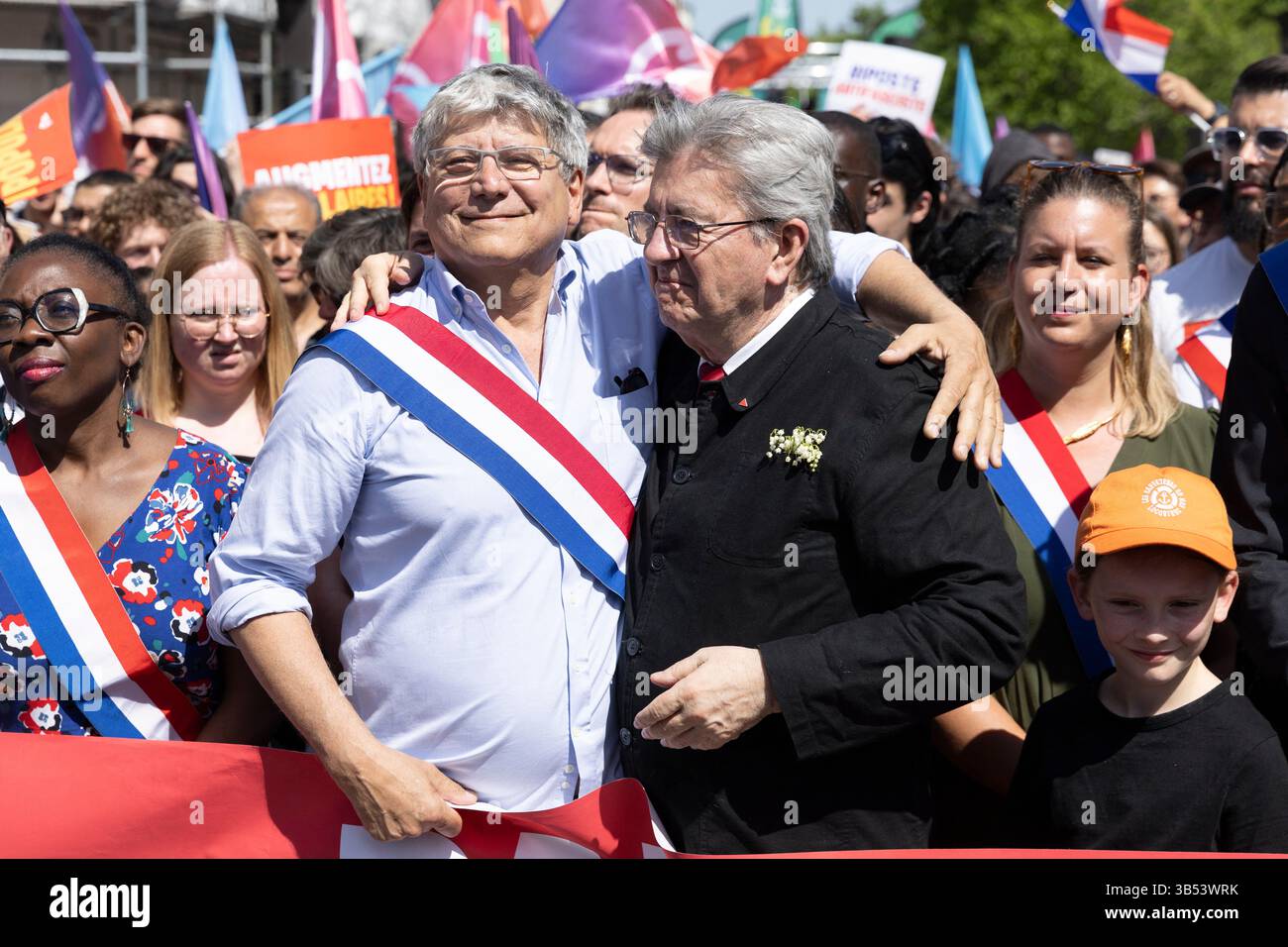 Paris, France. 01st May, 2025. LFI MP Eric Coquerel and Jean Luc ...