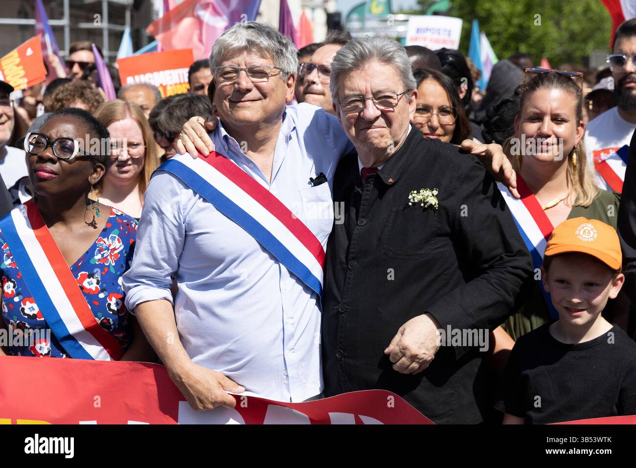Paris, France. 01st May, 2025. LFI MP Eric Coquerel and Jean Luc ...