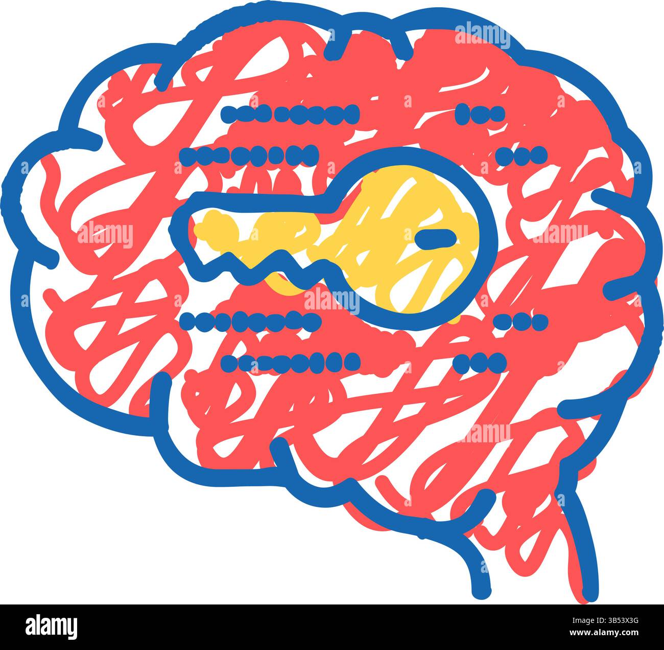 brain with key icon doodle illustration Stock Vector Image & Art - Alamy