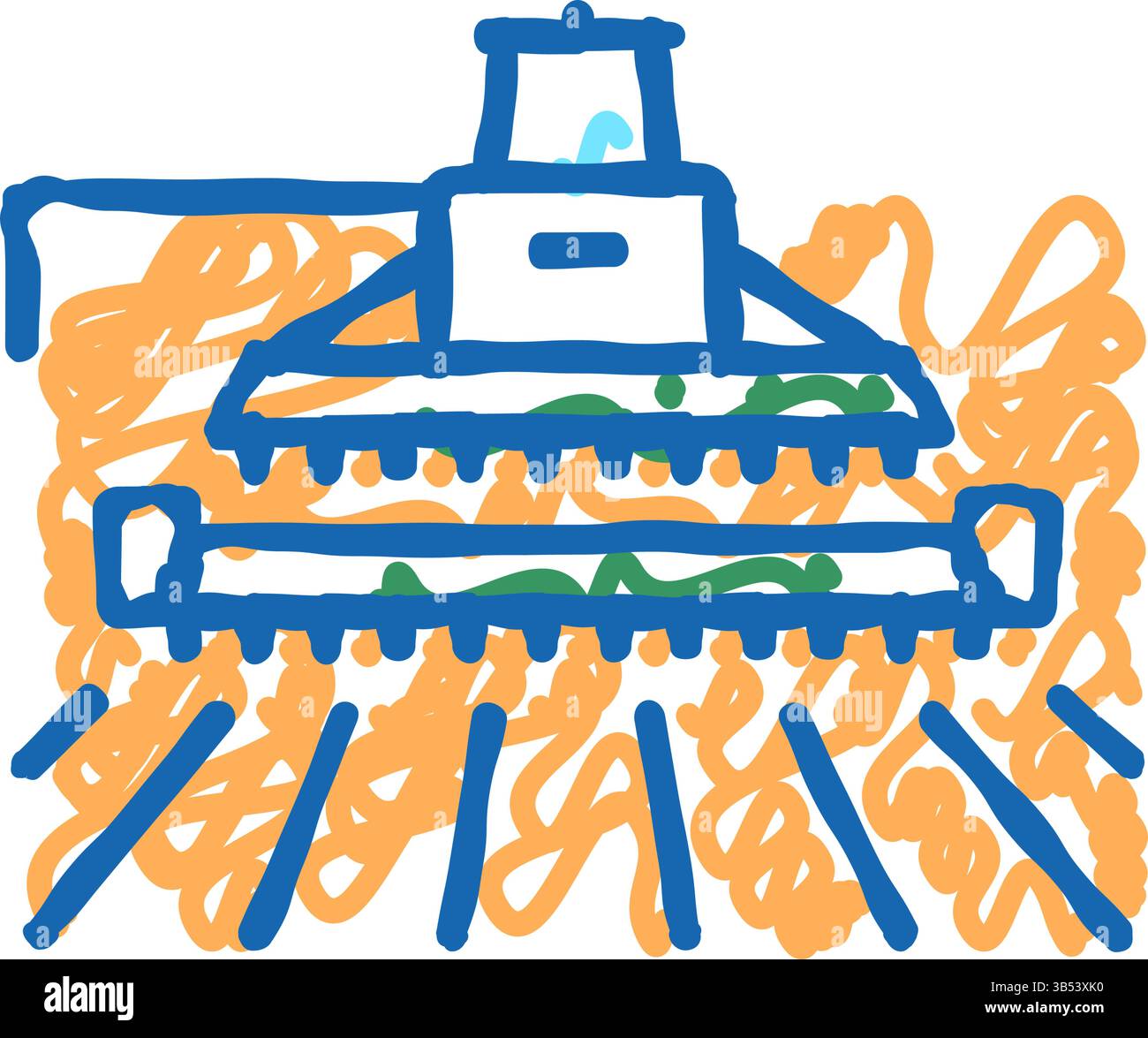 hervesting machine icon doodle illustration Stock Vector Image & Art ...