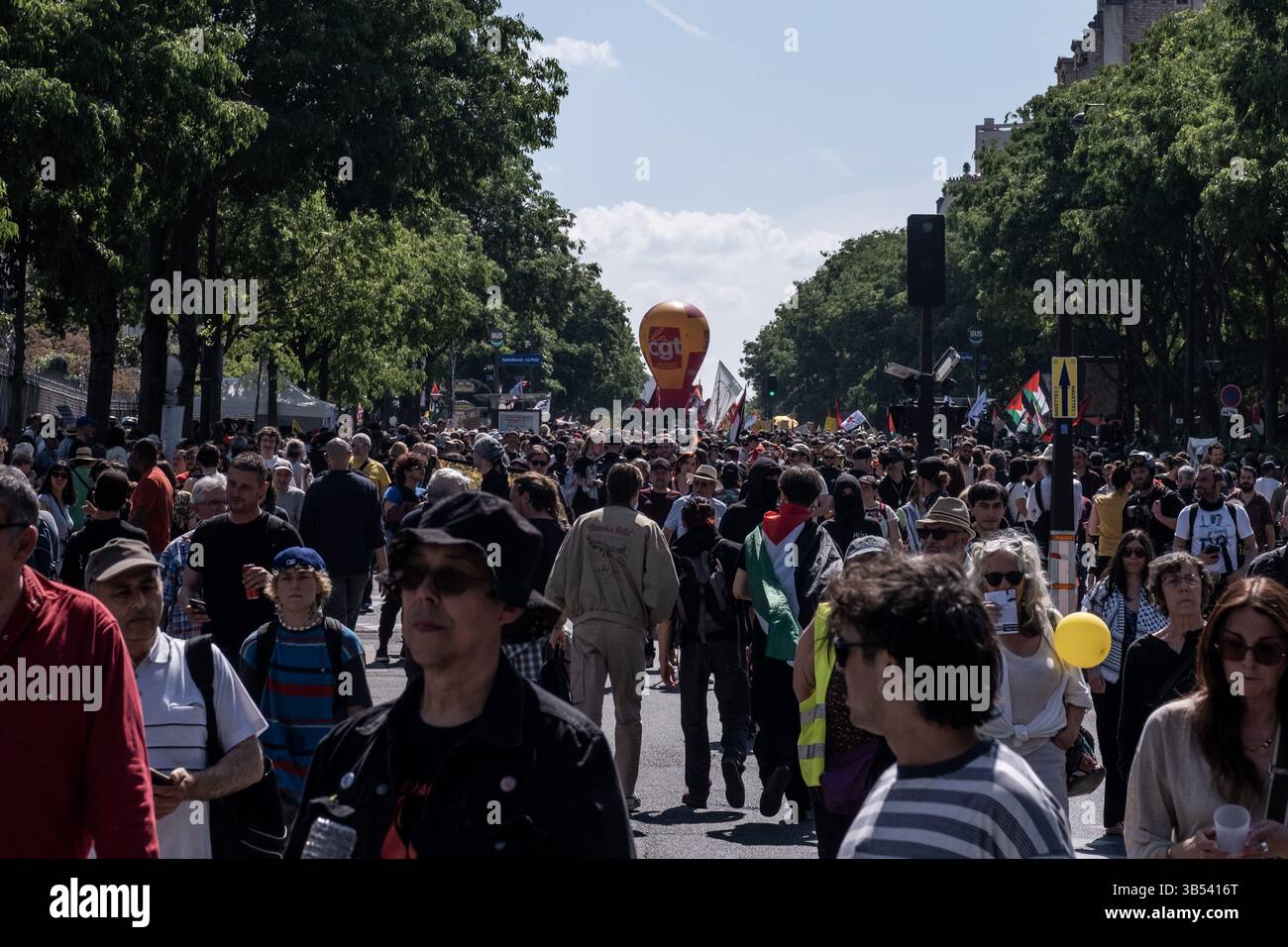 Overview of the May Day demonstration for Labor Day. May 1, 2025. Paris ...