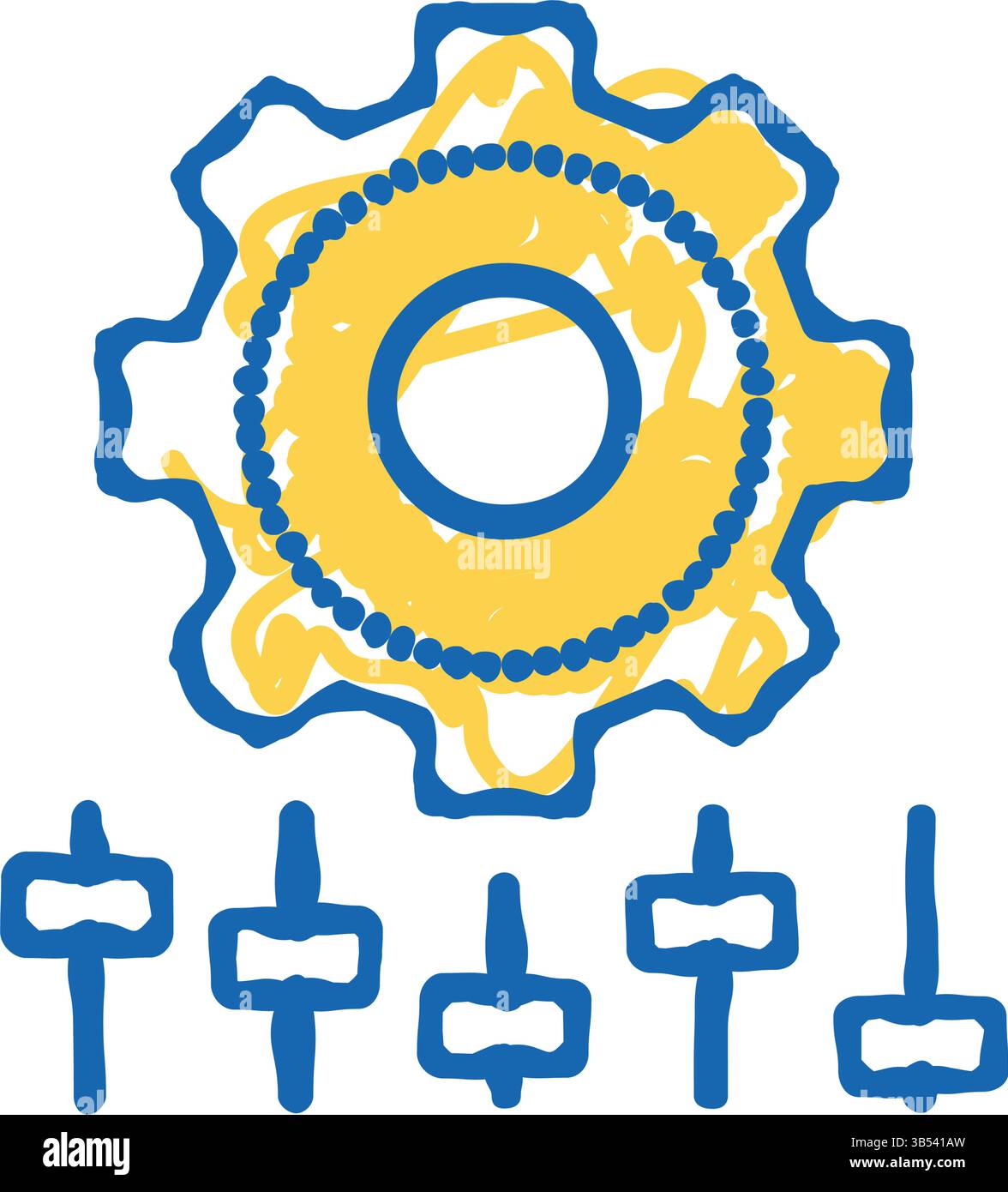 setting gear icon doodle illustration Stock Vector Image & Art - Alamy