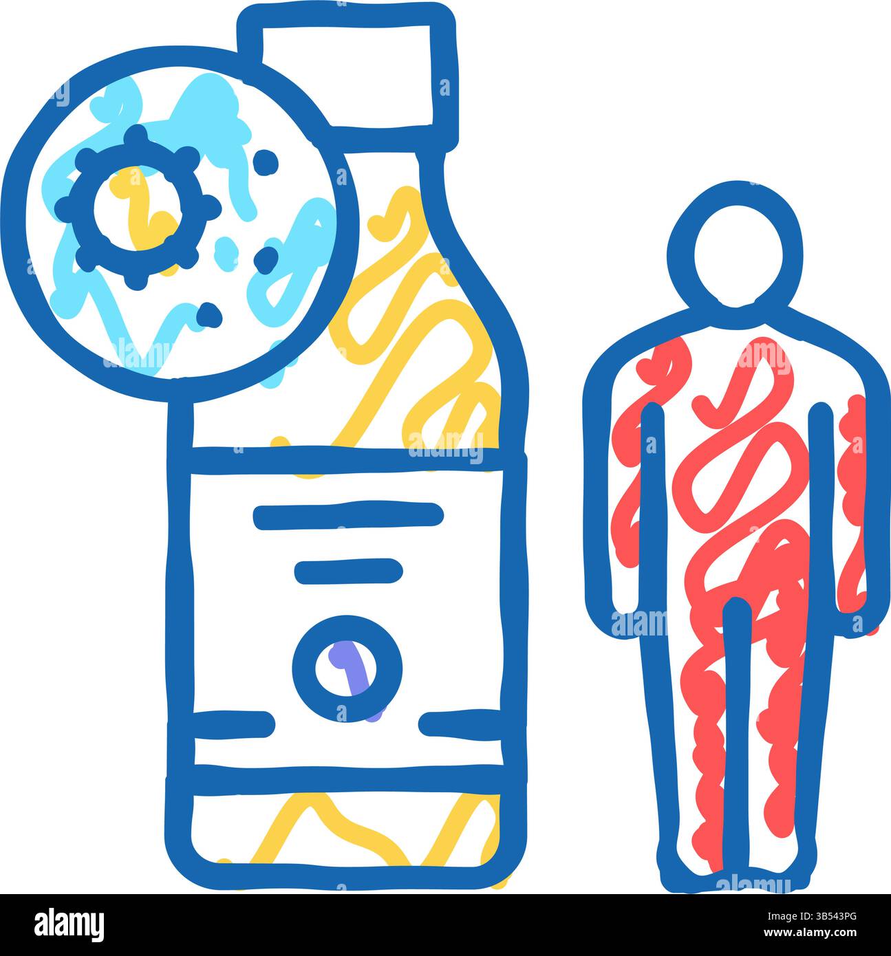 syrup health treatment icon doodle illustration Stock Vector Image ...