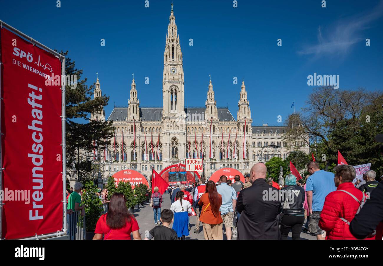 20250501 1. Mai-Kundgebung der SPOe Wien WIEN, OESTERREICH - 01. MAI ...