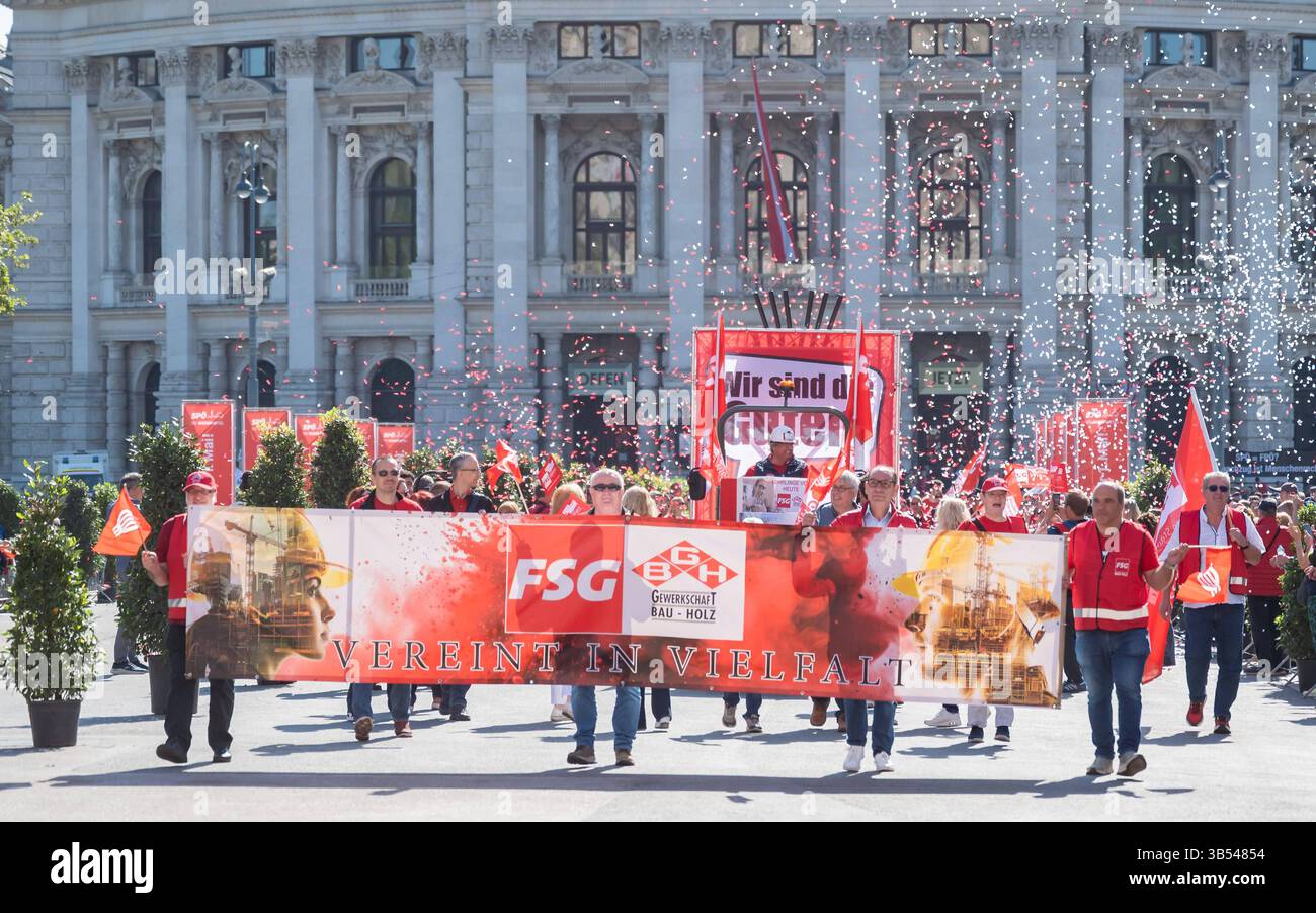 20250501 1. Mai-Kundgebung der SPOe Wien WIEN, OESTERREICH - 01. MAI ...
