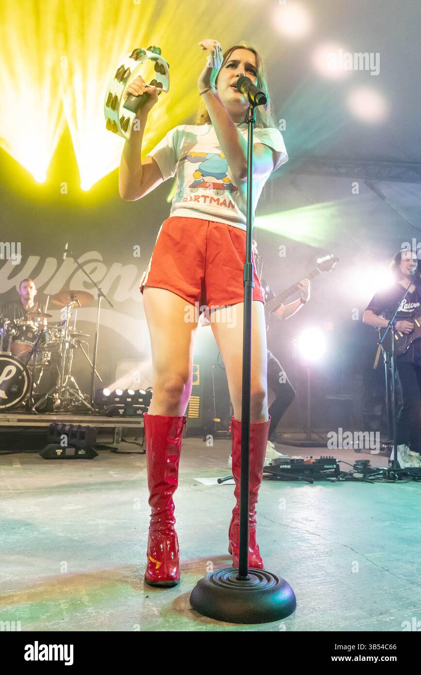 June 5, 2022, Austin, Texas, USA: Indie Pop band LAWRENCE perform to a ...
