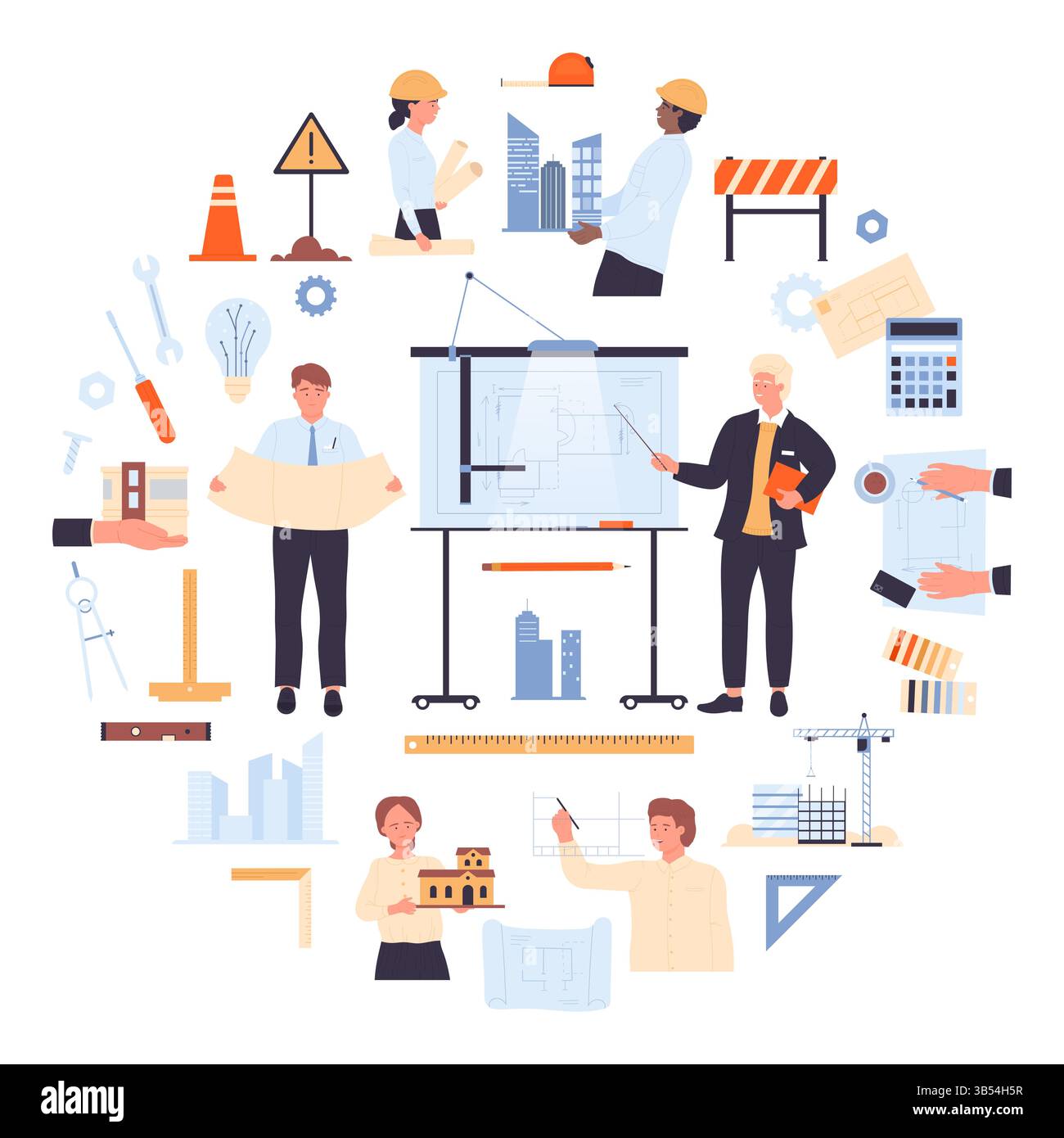 Diverse Construction And Engineering Activities Highlighting Dedicated Professionals