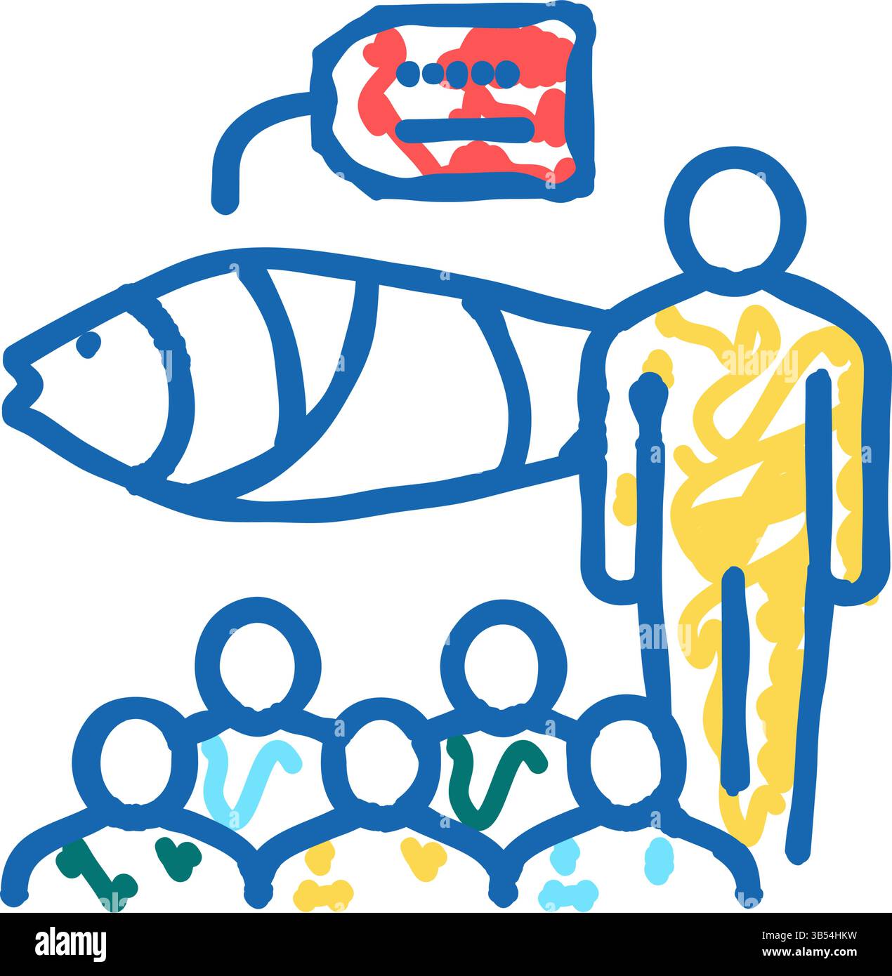 tuna auction market icon doodle illustration Stock Vector Image & Art ...