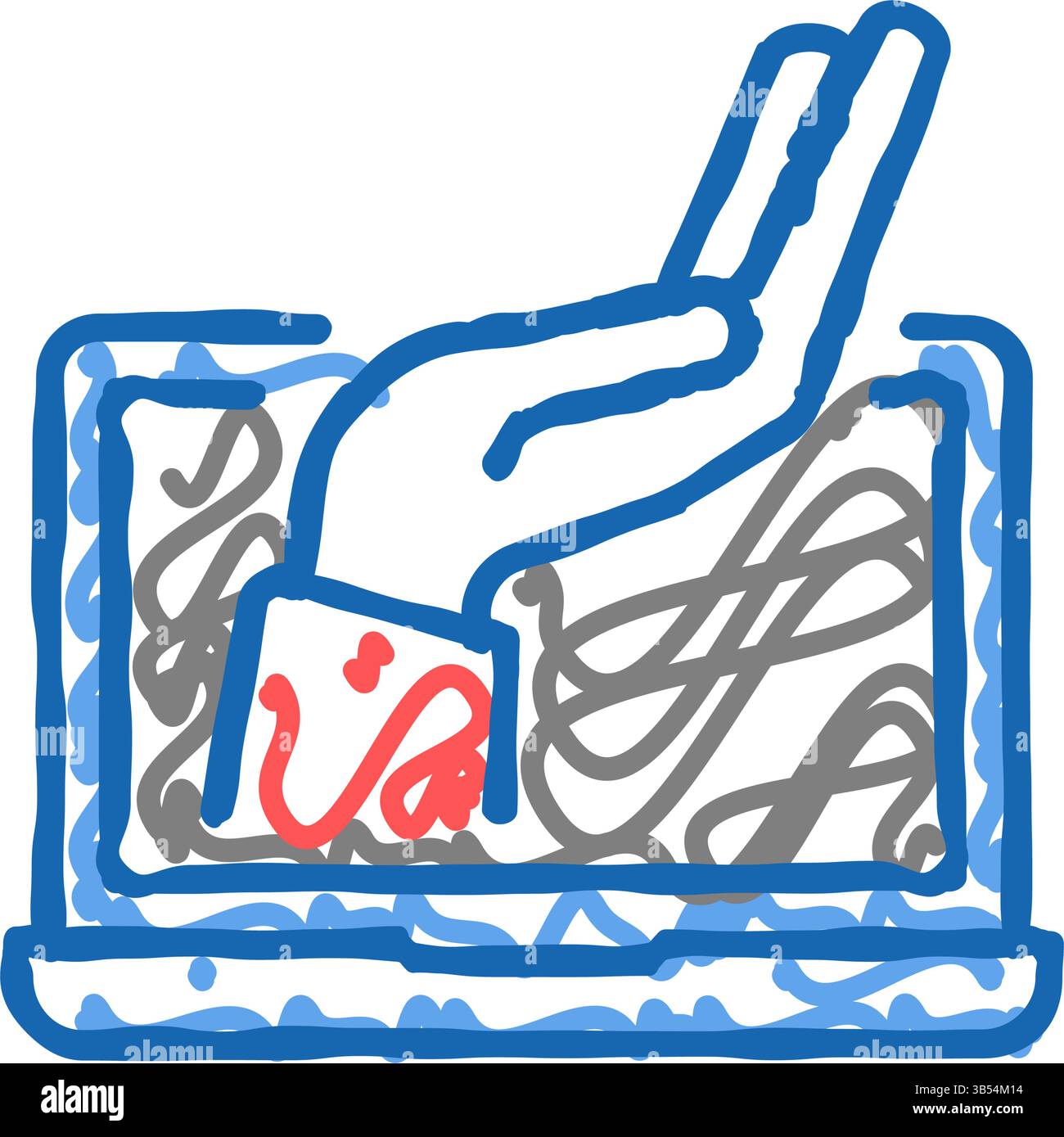 hand on laptop screen icon doodle illustration Stock Vector Image & Art ...