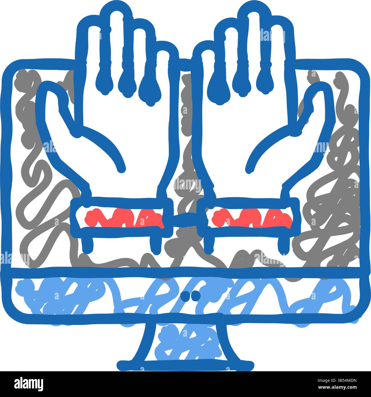 computer addiction icon doodle illustration Stock Vector Image & Art ...