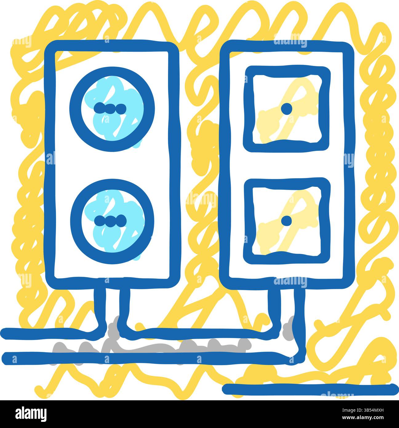 socket and antenna output installation icon doodle illustration Stock ...