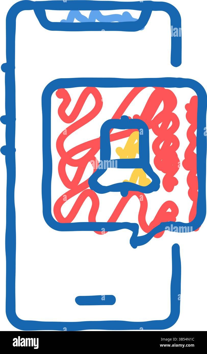 phone alarm clock icon doodle illustration Stock Vector Image & Art - Alamy