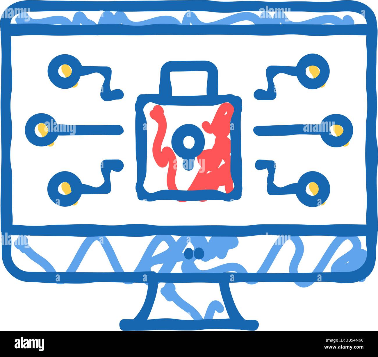 computer security icon doodle illustration Stock Vector Image & Art - Alamy