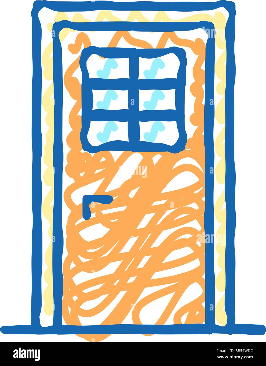 door with window icon doodle illustration Stock Vector Image & Art - Alamy