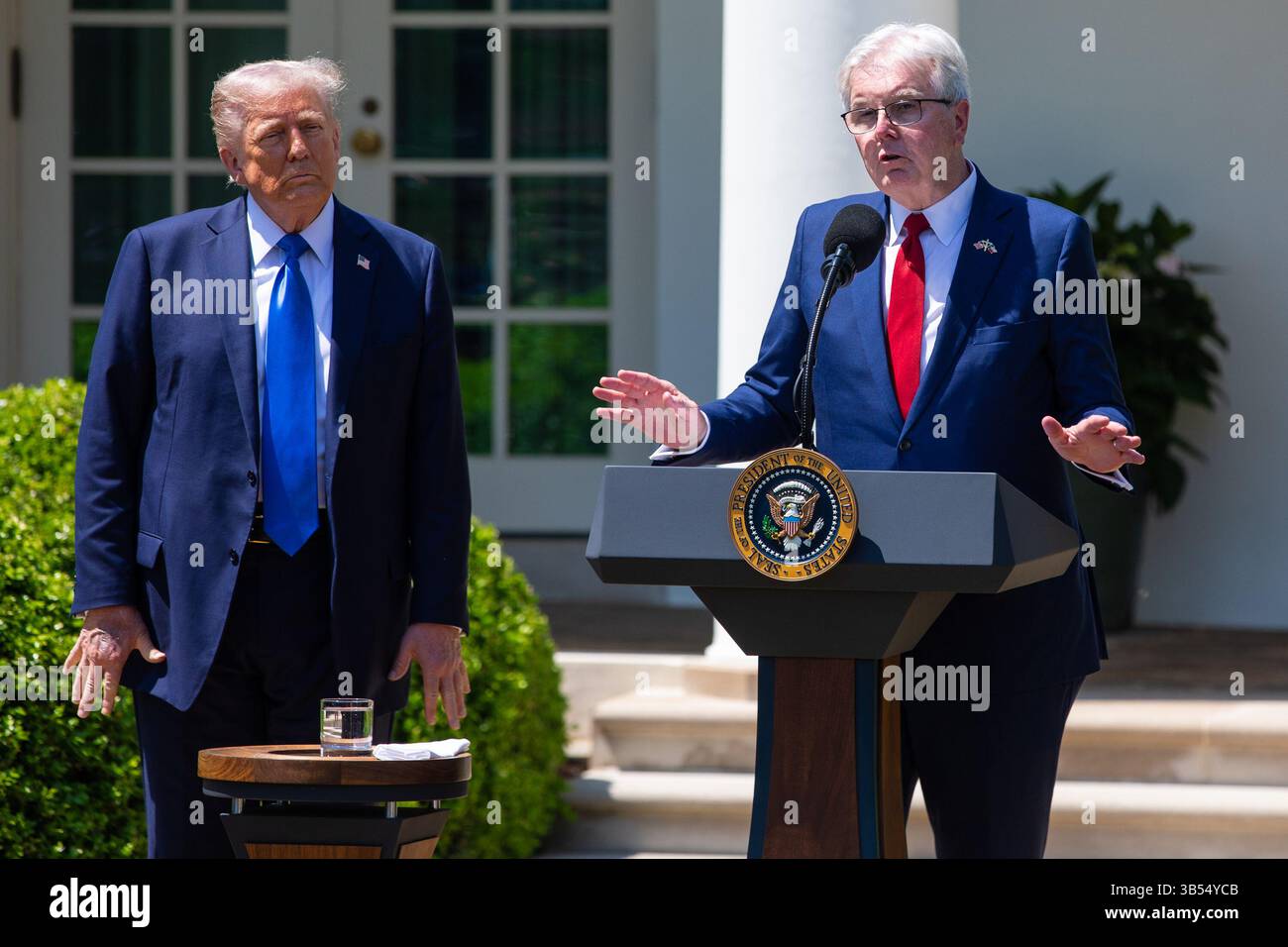 President Donald Trump is joined by Lieutenant Governor of Texas Dan ...