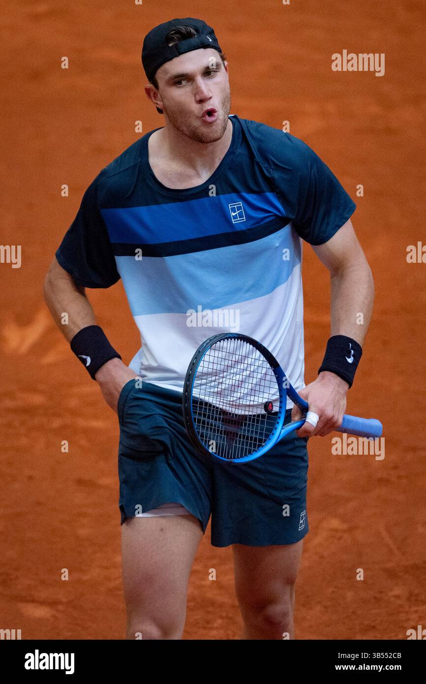 Madrid, Madrid, Spain. 1st May, 2025. Jack Draper of Great Britain is in action during the Men's ...