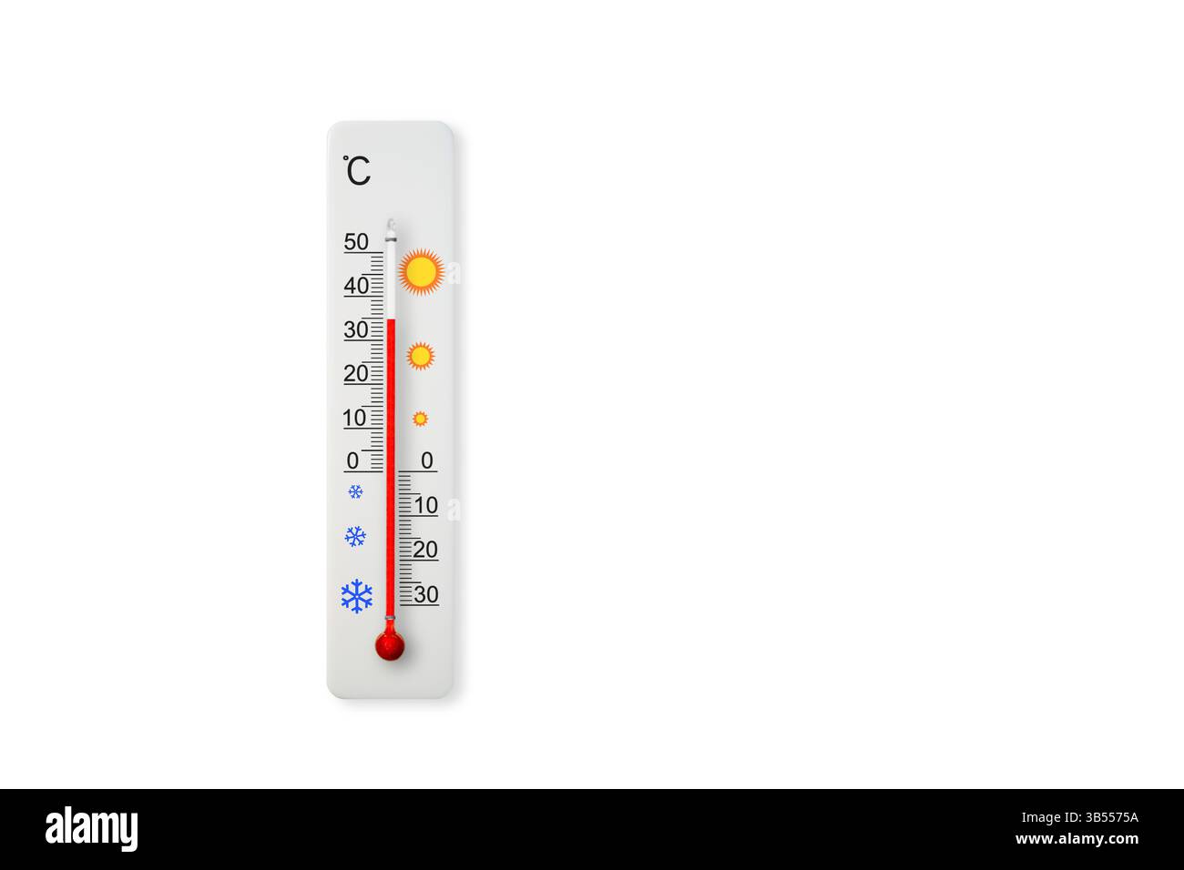 White celsius scale thermometer isolated on white background. Ambient ...