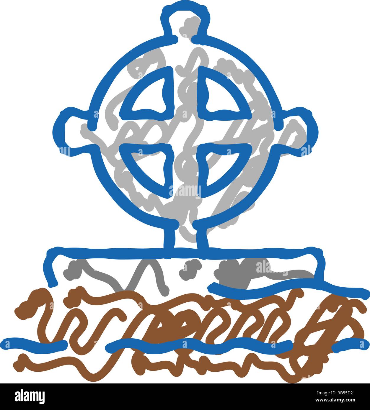 tomb cross color icon vector isolated illustration Stock Vector Image ...