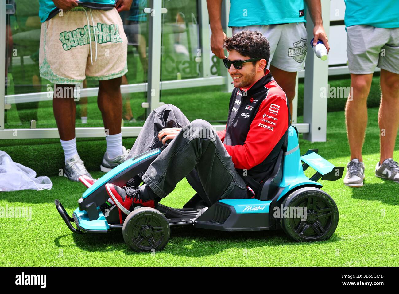 Miami, USA. 01st May, 2025. Esteban Ocon (FRA) Haas F1 Team in a mini ...