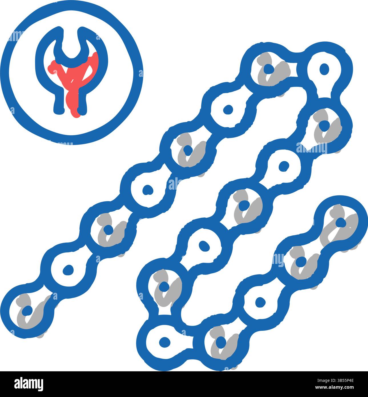 bicycle chane repair and shortening icon doodle illustration Stock ...