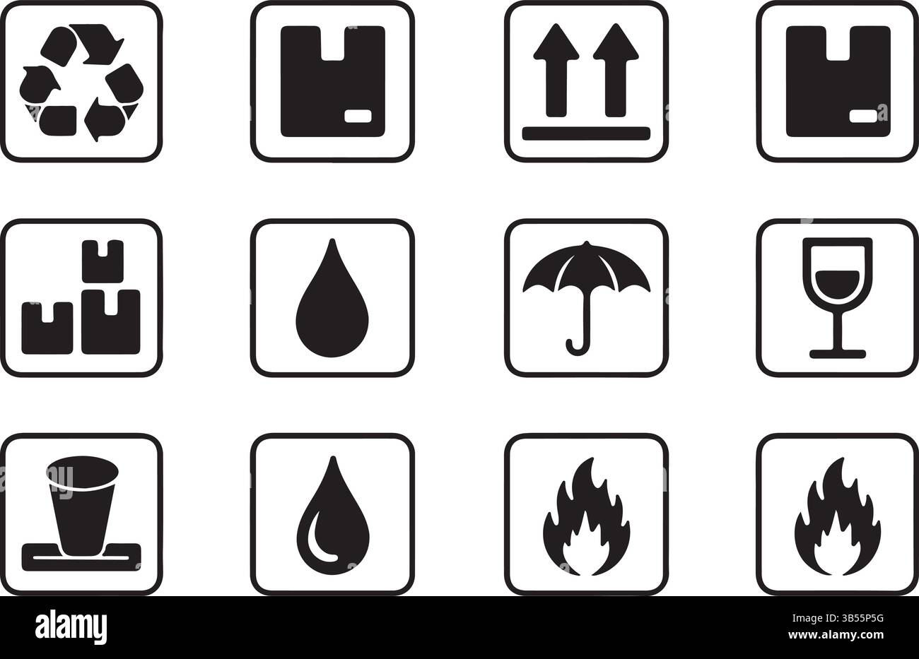 Essential Packaging Symbols for Safe Handling and Transportation Stock Vector Image & Art - Alamy