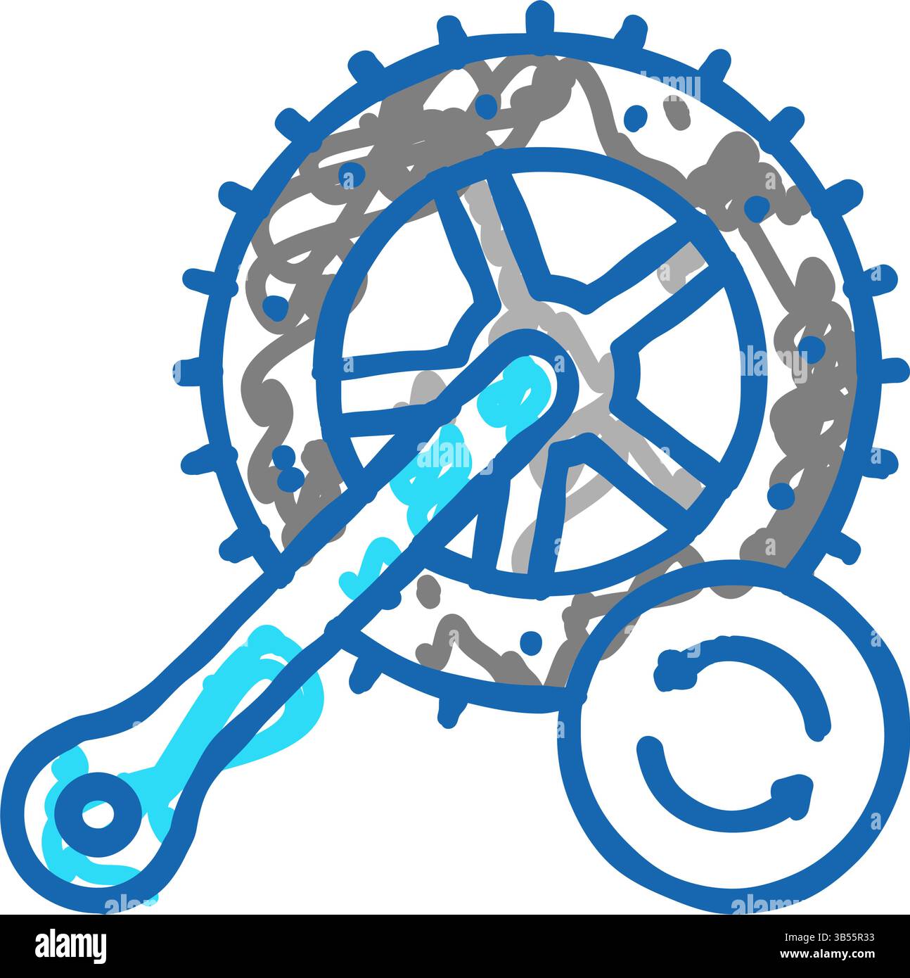 bicycle connecting rods replacement icon doodle illustration Stock ...