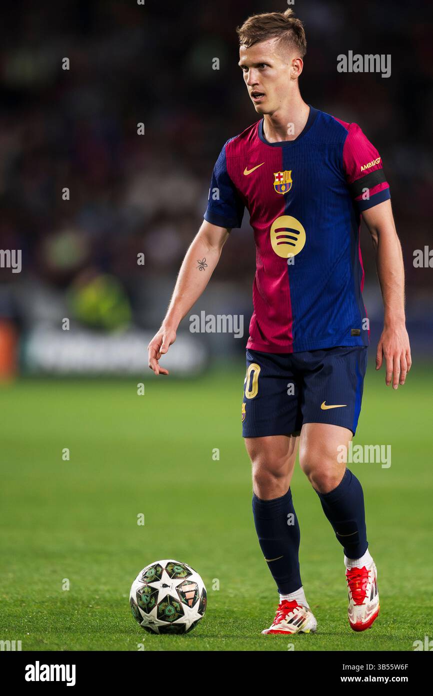 Barcelona, Spain. 30 April 2025. Dani Olmo of FC Barcelona in action ...