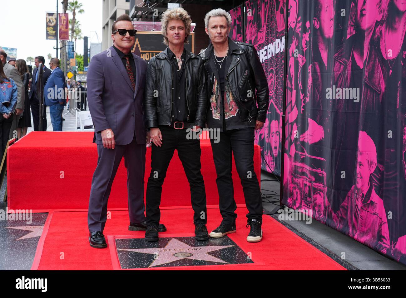 Tre Cool, from left, Billie Joe Armstrong, and Mike Dirnt of Green Day ...