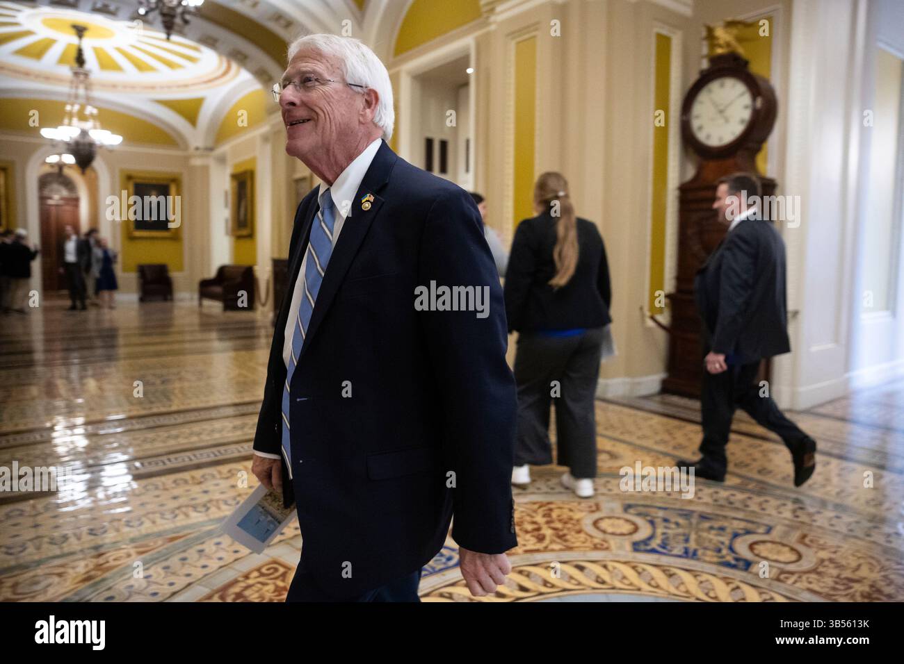Senate Armed Services Committee Chair Roger Wicker (R-Miss.) walks to a ...