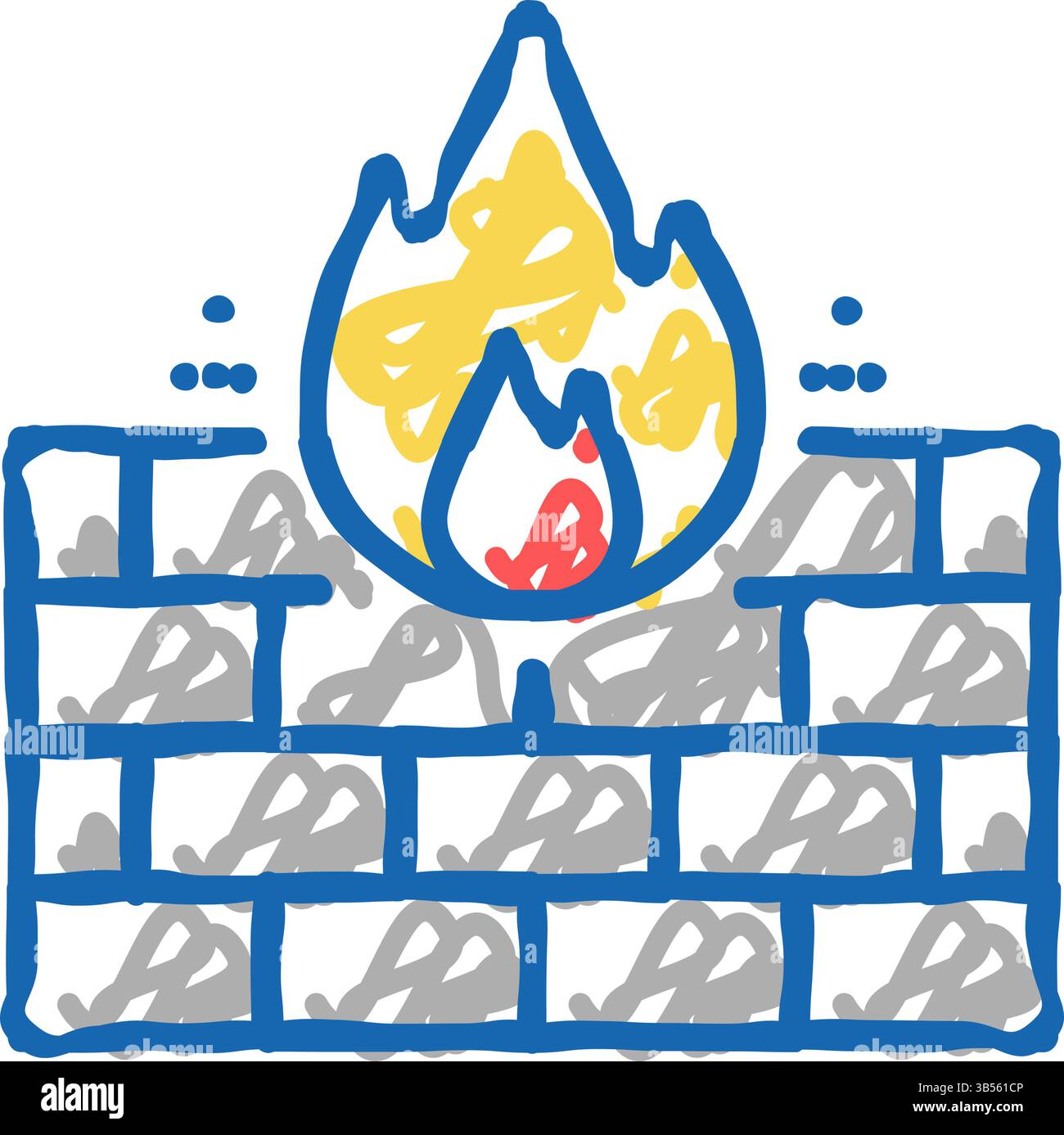 fire wall icon doodle illustration Stock Vector Image & Art - Alamy