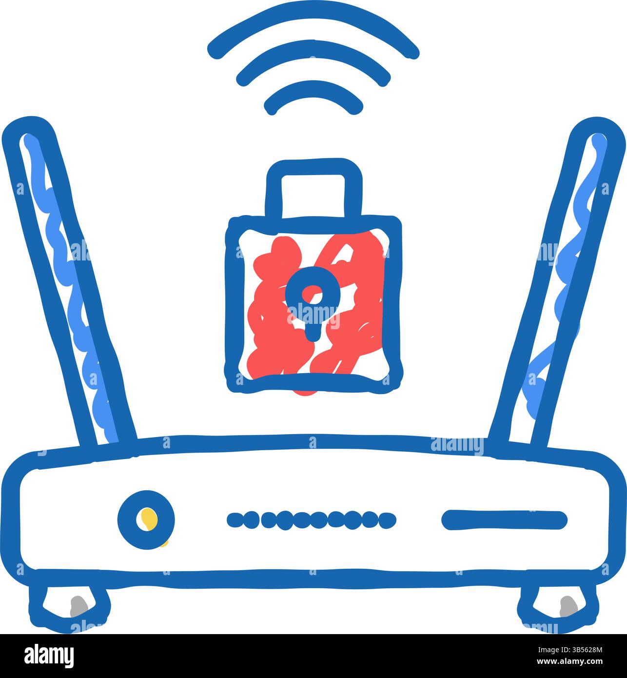 wifi router lock icon doodle illustration Stock Vector Image & Art - Alamy