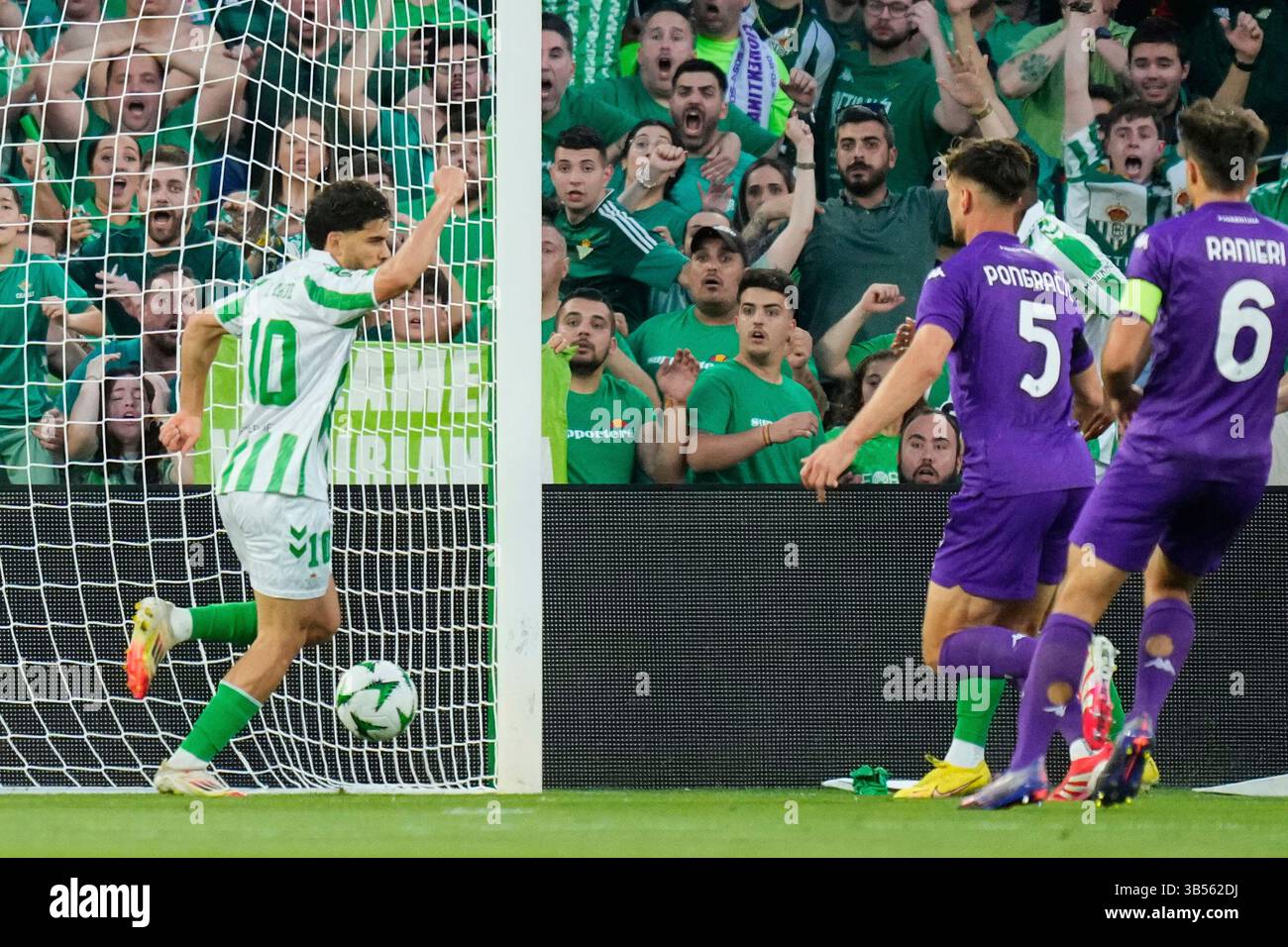 Betis' Abde Ezzalzouli celebrates after scoring during the Conference ...