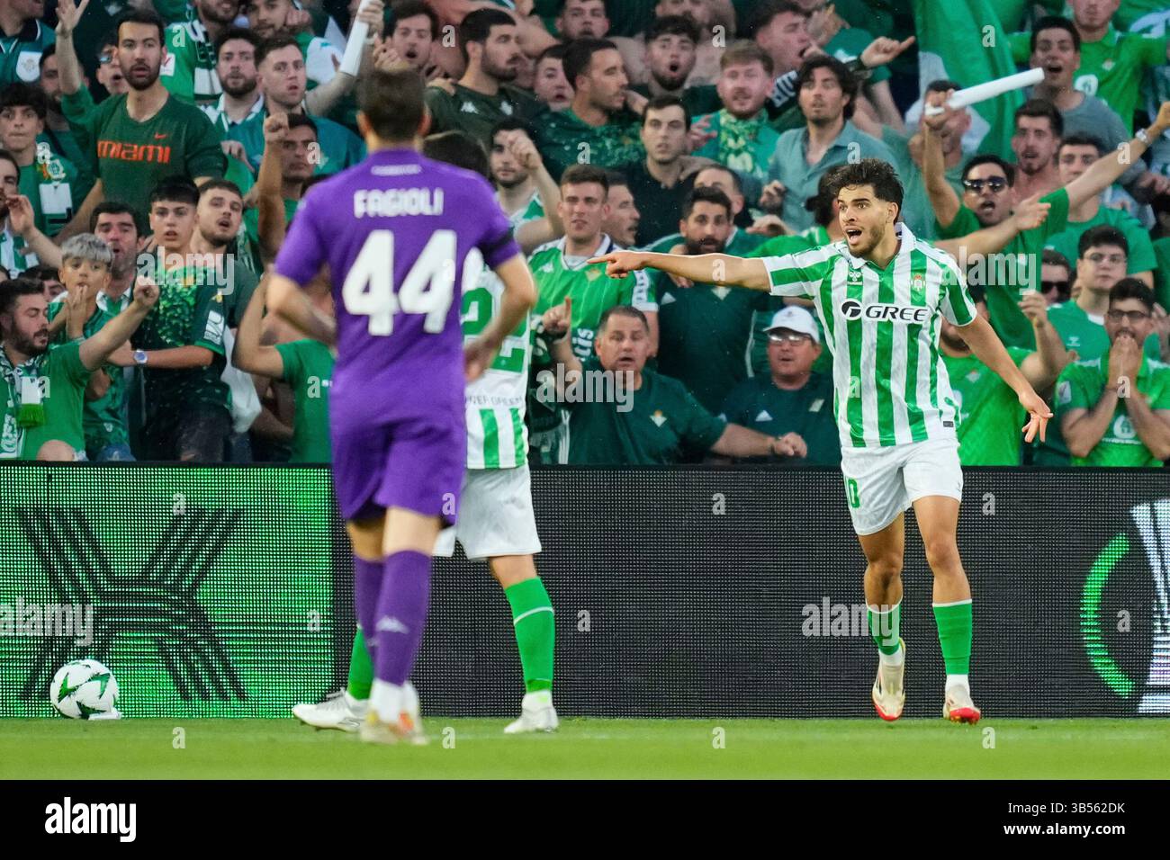 Betis' Abde Ezzalzouli celebrates after scoring during the Conference ...