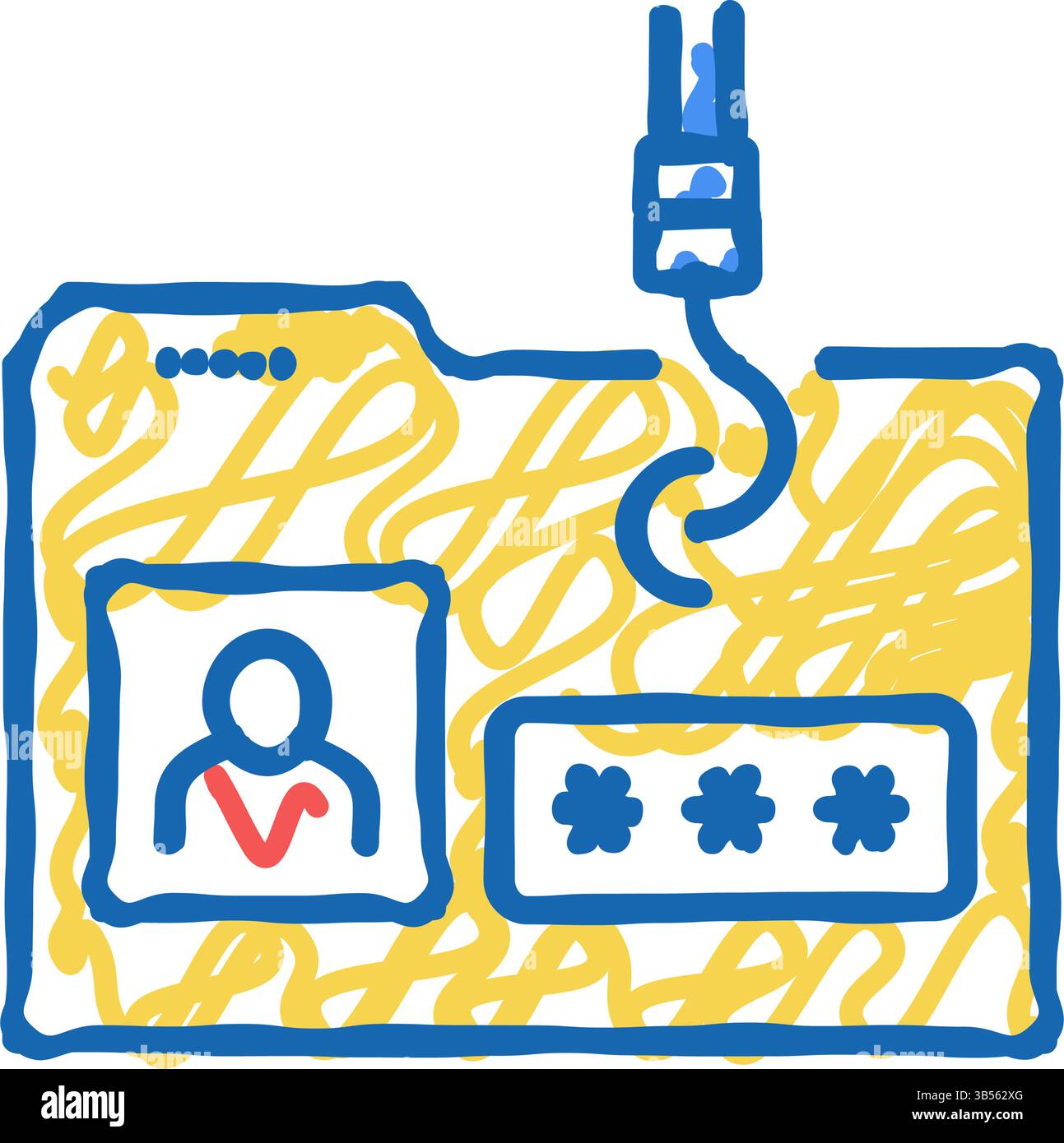 hacking user folder icon doodle illustration Stock Vector Image & Art - Alamy