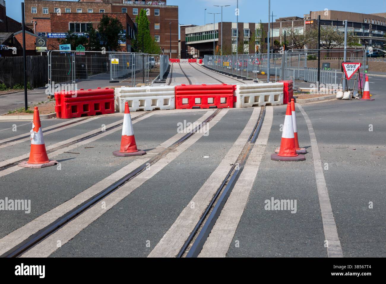 Part of the Wednesbury To Brierley Hill Metro Extension tramway under ...