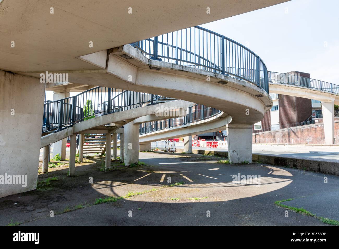 Pedestrian bridge crossing a main road, Dudley, West Midlands, UK. 2025 ...