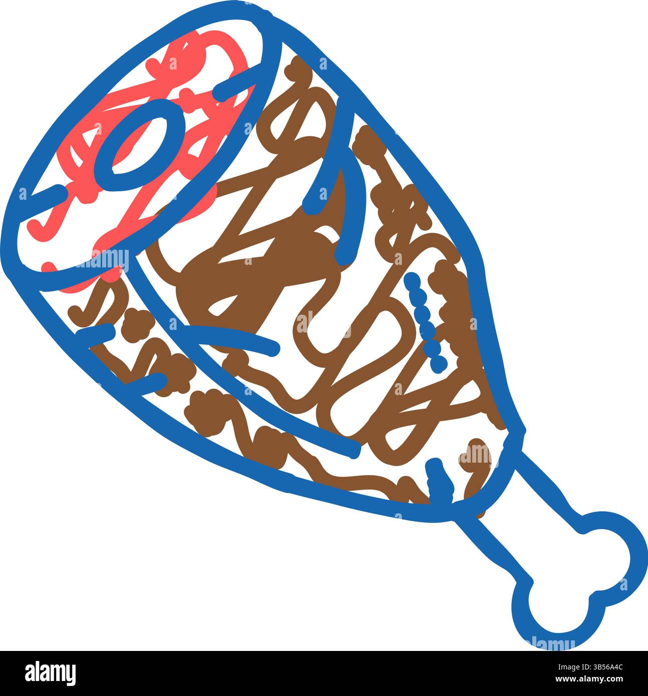 cooked animal leg icon doodle illustration Stock Vector Image & Art - Alamy