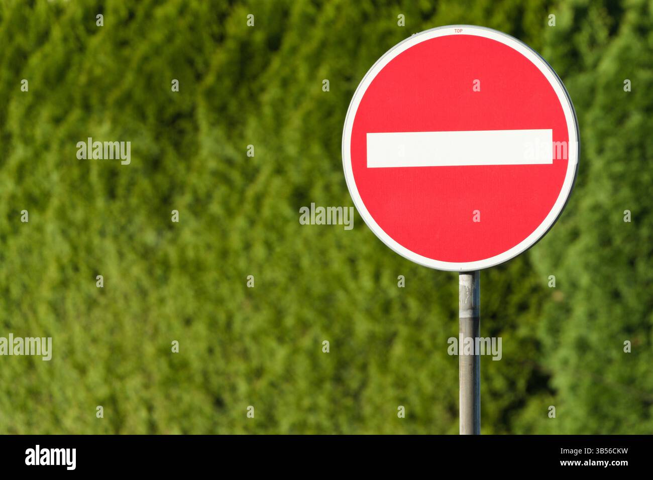 No Entry Restriction traffic sign. Copy space for placement of text ...