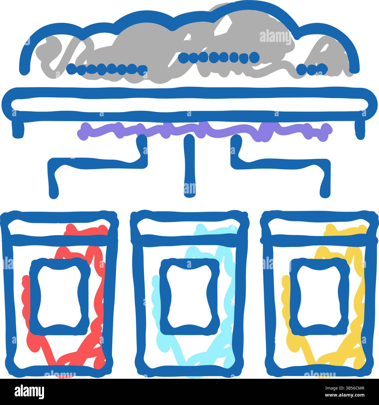 garbage sorting machine icon doodle illustration Stock Vector Image ...