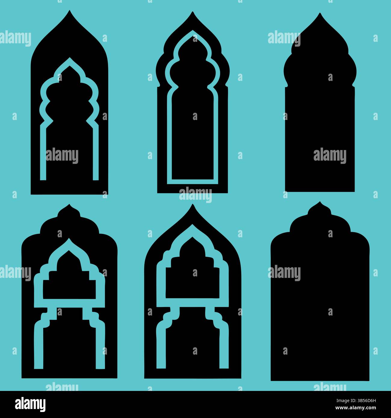 Islamic gate silhouette vector design in white background Stock Vector ...