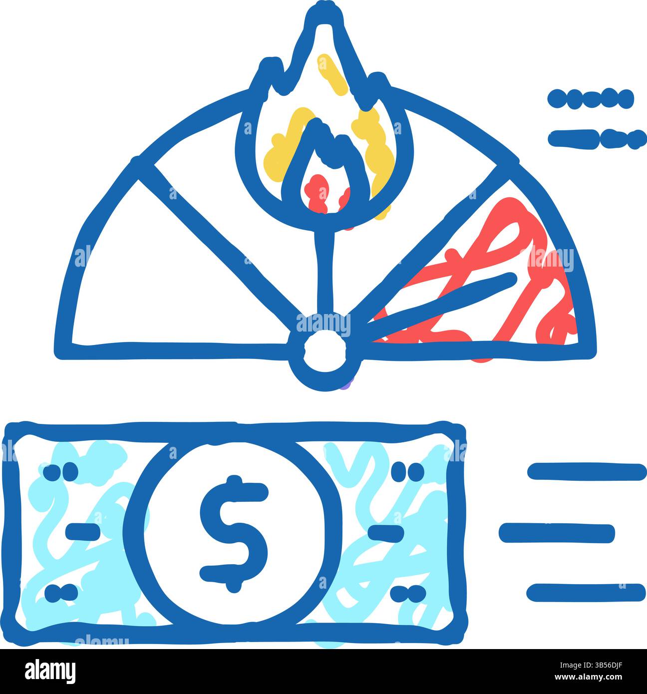 inflation financial crisis icon doodle illustration Stock Vector Image ...