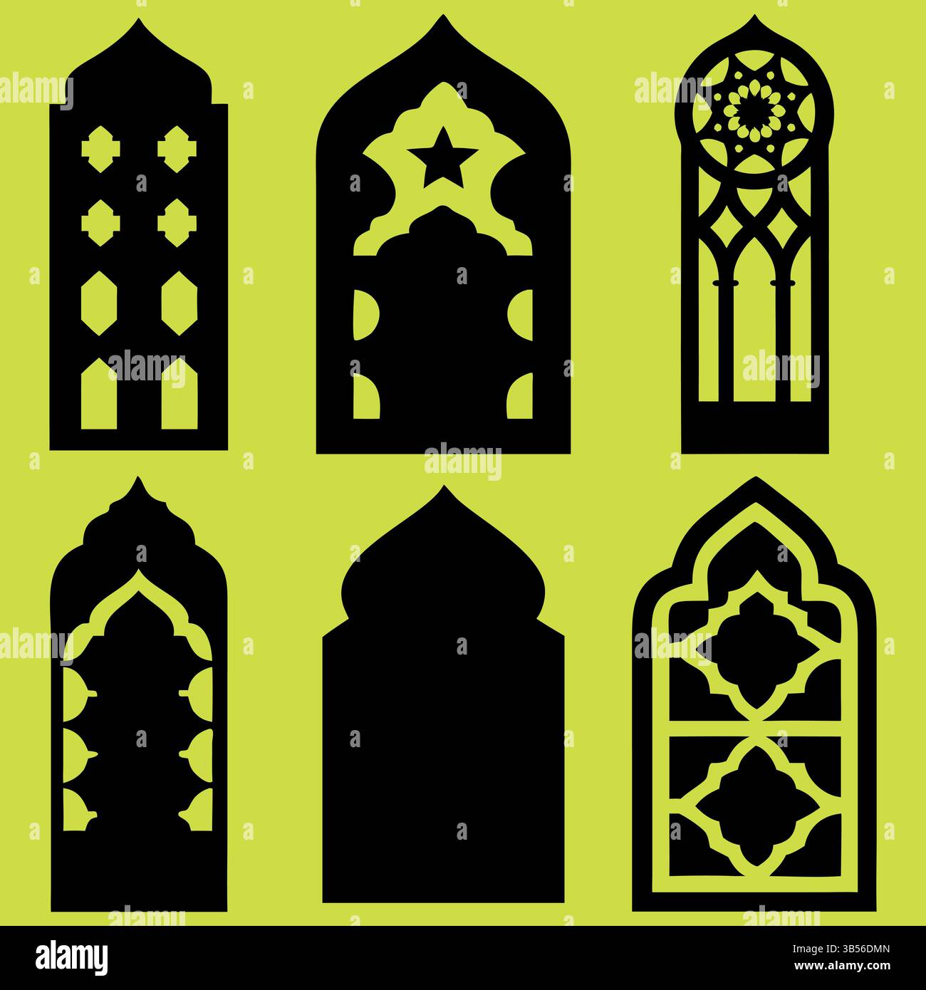Islamic gate silhouette vector design in white background Stock Vector ...
