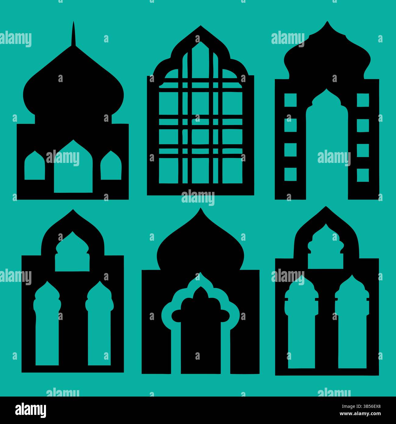 Islamic gate silhouette vector design in white background Stock Vector ...