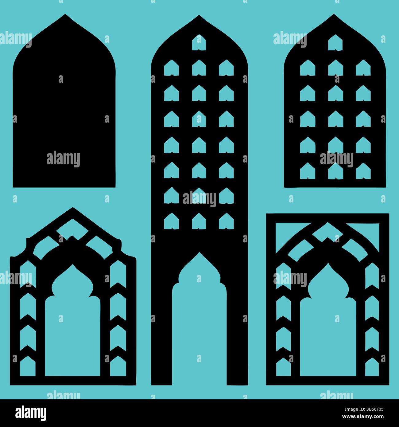 Islamic gate silhouette vector design in white background Stock Vector ...